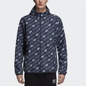 adidas | Jackets & Coats | Adidas Monogram Print Mens Windbreaker Large ...